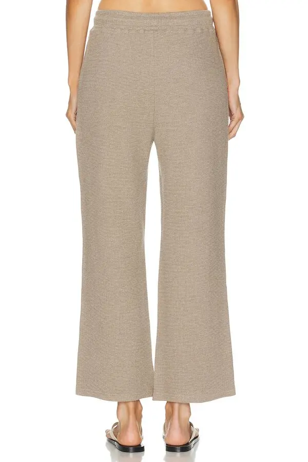 NEGATIVE UNDERWEAR Waffle Knit Cropped Track Pant - Mink
