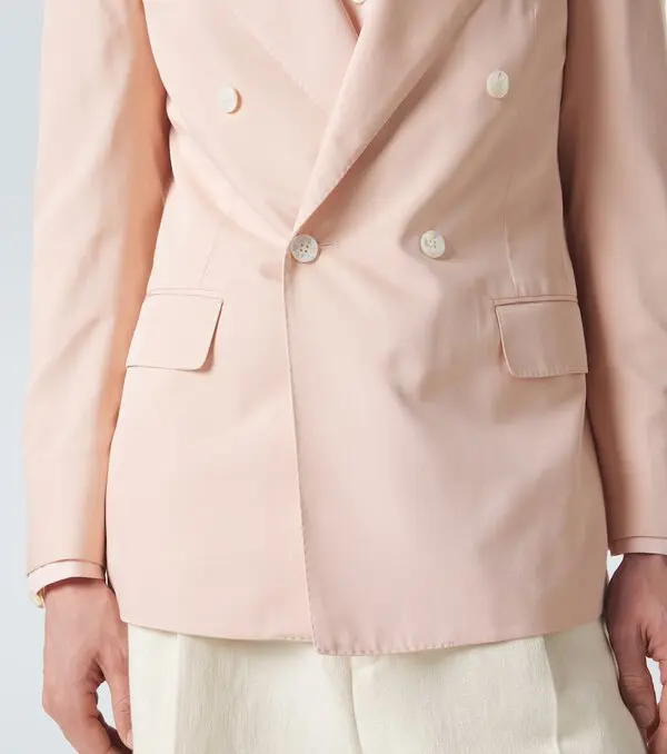 UMIT BENAN Richard Double-breasted Silk Blazer