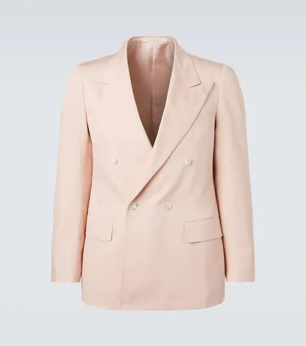 UMIT BENAN Richard Double-breasted Silk Blazer - Pink