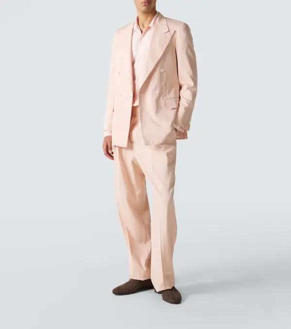UMIT BENAN Richard Double-breasted Silk Blazer