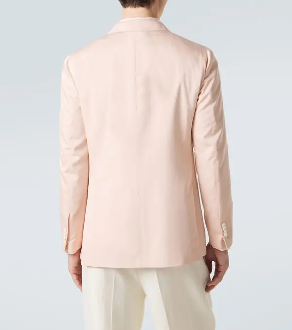 UMIT BENAN Richard Double-breasted Silk Blazer