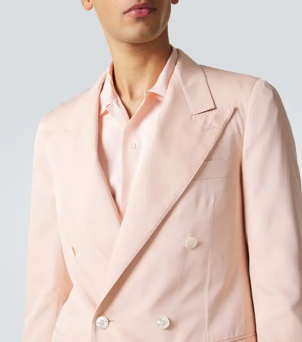 UMIT BENAN Richard Double-breasted Silk Blazer
