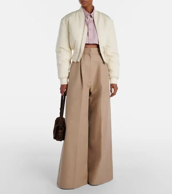 Balenciaga Cotton Gabardine Wide-leg Pants