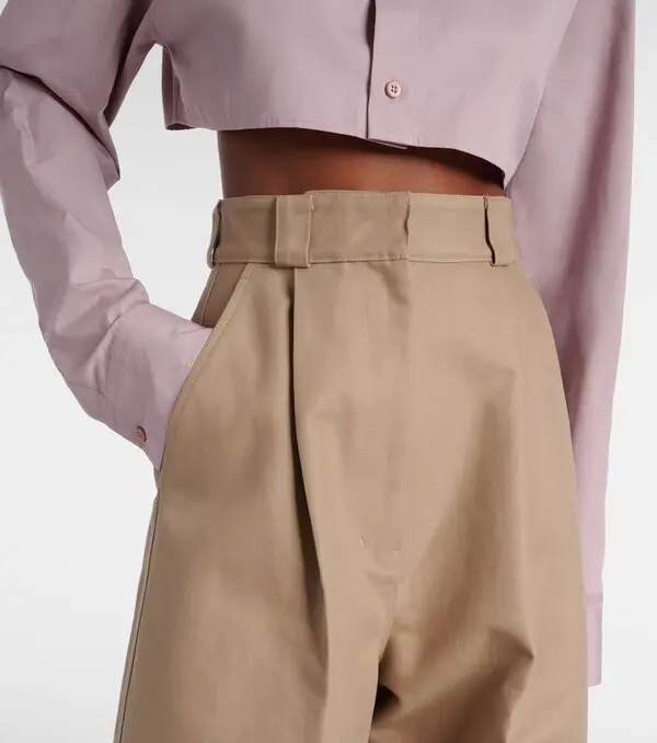Balenciaga Cotton Gabardine Wide-leg Pants