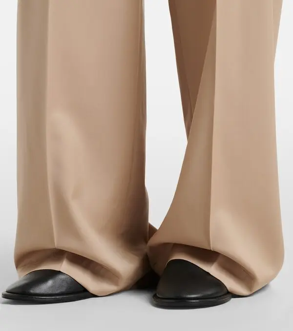 RÓHE Pleated Virgin Wool Wide-leg Pants - Beige