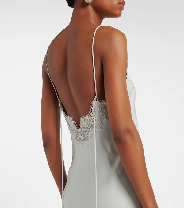 RÓHE Lace-trimmed Silk Slip Dress