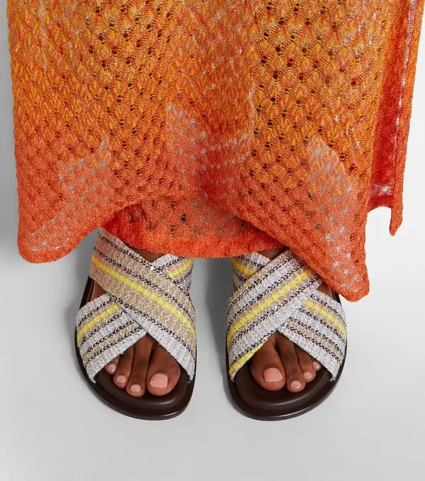 Missoni Viola Lamé Striped Sandals