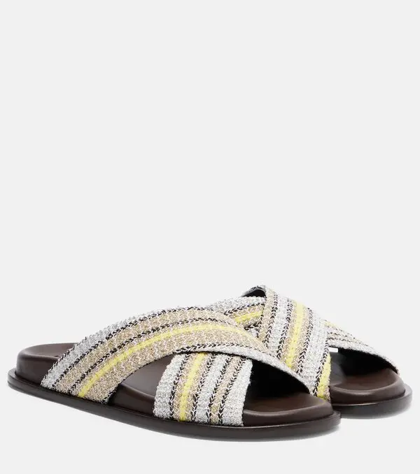 Missoni Viola Striped Lamé Sandals - Yellow