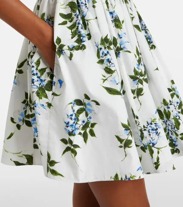 EMILIA WICKSTEAD Eglantine Floral Belted Cotton Minidress - White