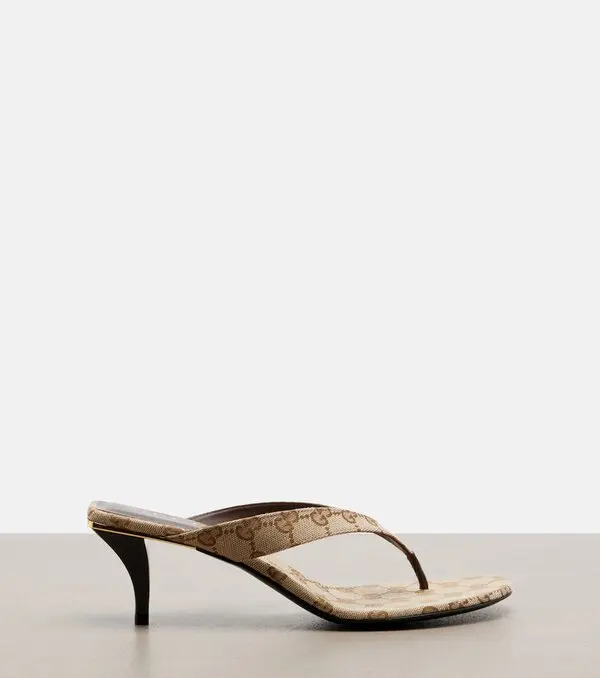 Gucci Vittoria Gg Canvas Thong Sandals