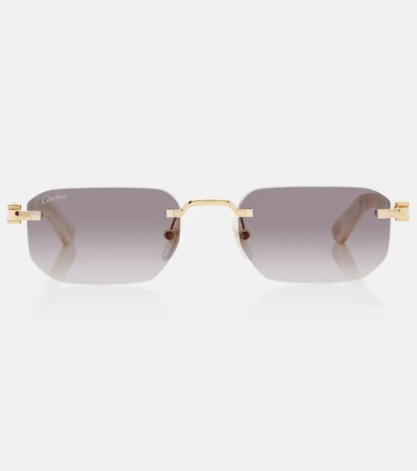 Cartier Signature C Rectangular Sunglasses - White