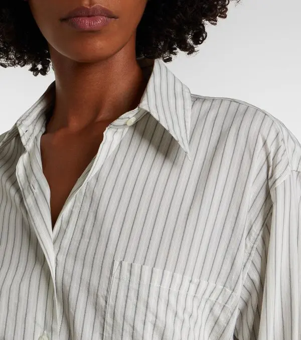 RÓHE Belted Striped Silk And Cotton Shirt