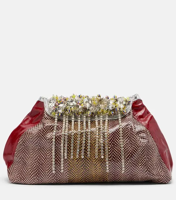 Dries Van Noten Embellished Crossbody Bag - Red