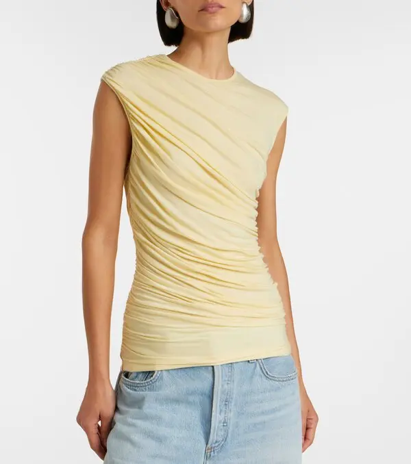 AGOLDE Ester Ruched Top - Yellow