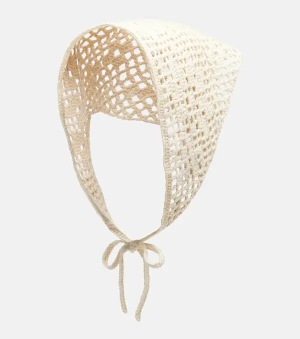 Ruslan Baginskiy Crochet Cotton Headwear - White