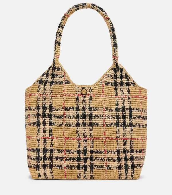 Burberry Large Raffia Tote Bag - Beige