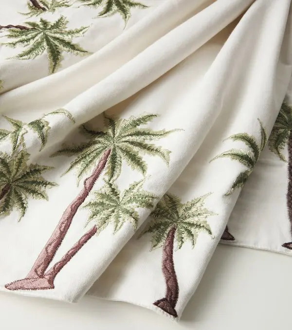 LES-OTTOMANS Embroidered Cotton Tablecloth - Multicoloured