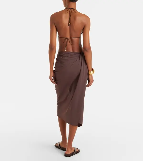 Jacquemus Paréo Draped Beach Cover-up - Brown