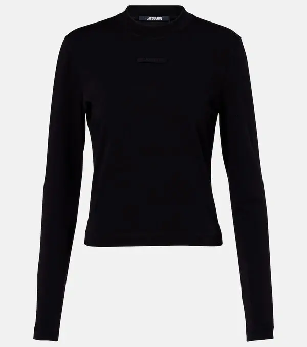 Jacquemus Logo Cotton-blend Jersey T-shirt - Black