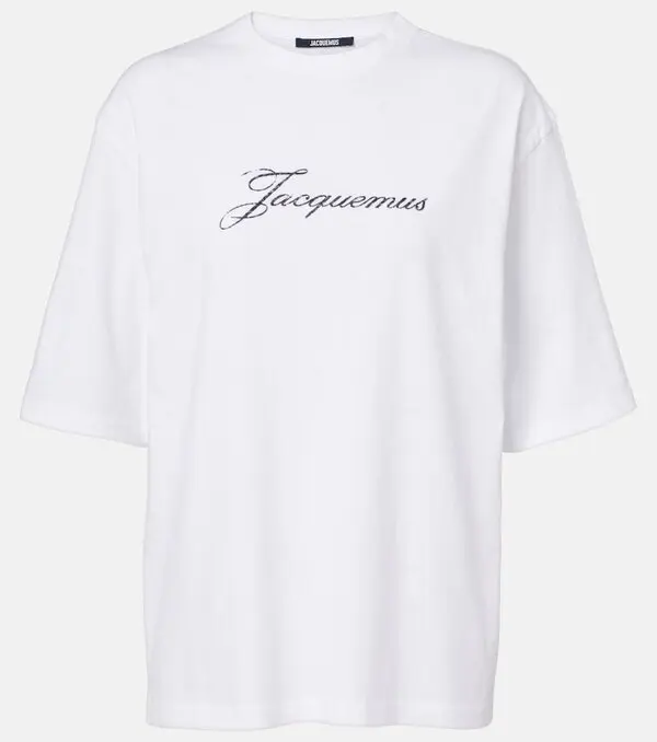 Jacquemus Logo Cotton-blend Jersey T-shirt - White