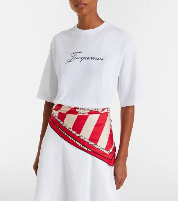Jacquemus Logo Cotton-blend T-shirt - White