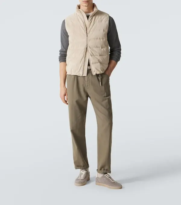 Brunello Cucinelli Suede Down Vest - Brown