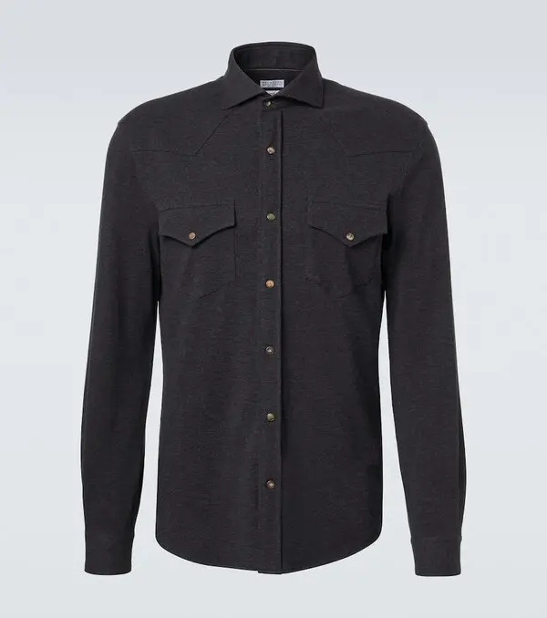 Brunello Cucinelli Cotton Overshirt - Grey