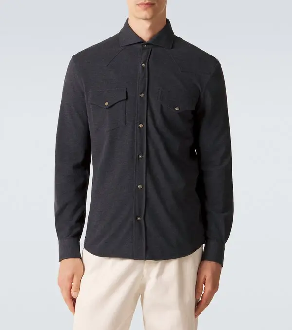 Brunello Cucinelli Cotton Overshirt - Grey