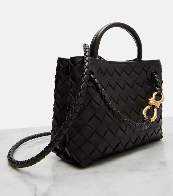 Bottega Veneta Andiamo Mini Woven Leather Bag - Brown