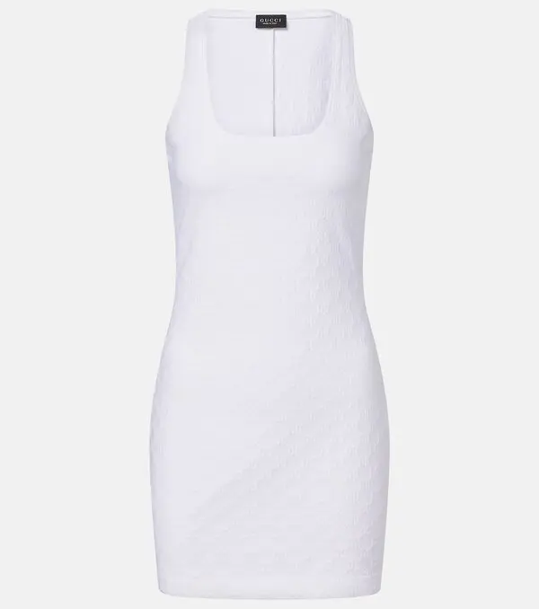 Gucci Gg Jacquard Minidress - White