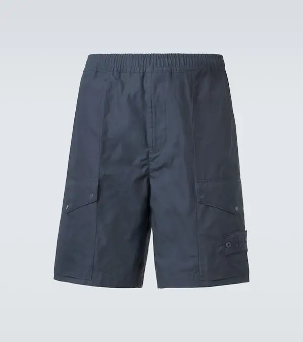 Stone Island Ghost Cotton Canvas Cargo Shorts - Blue