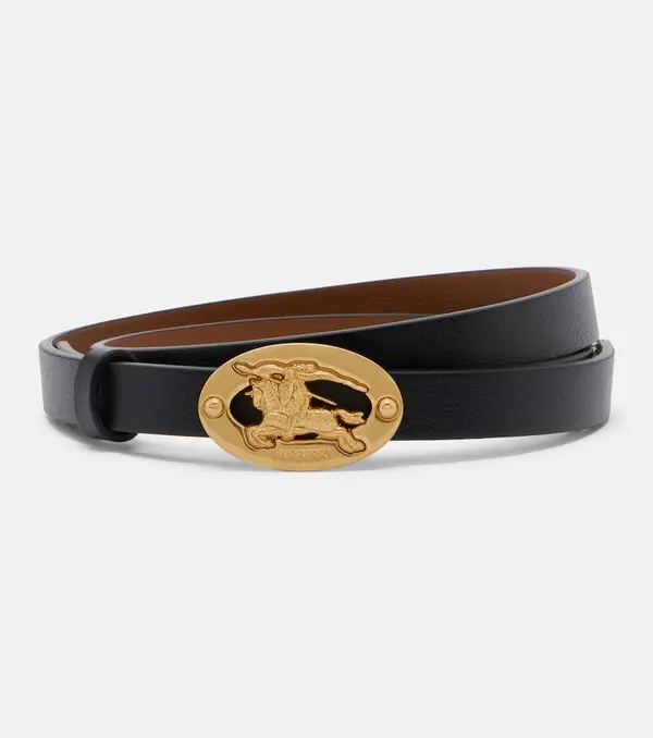 Burberry Leather Belt With Gold-tone Hardware - Black