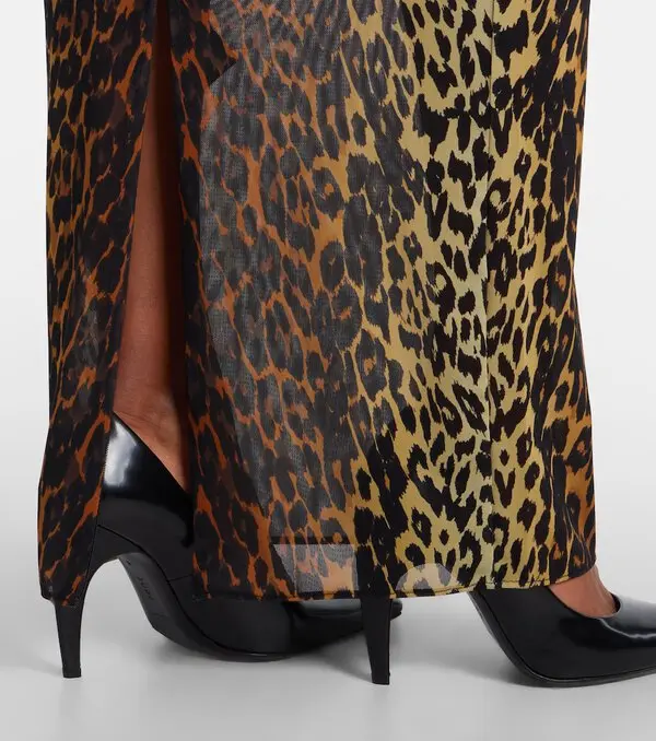 Alex Perry Leopard-print Mesh Gown