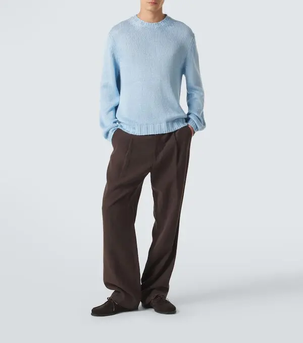 SAMAN AMEL Gio Silk Sweater - Blue