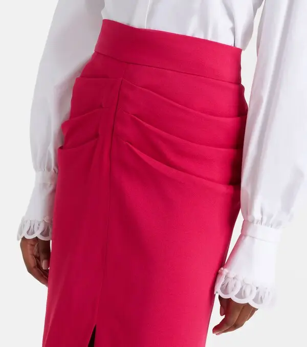 Valentino Garavani Gathered Crêpe Pencil Skirt - Pink