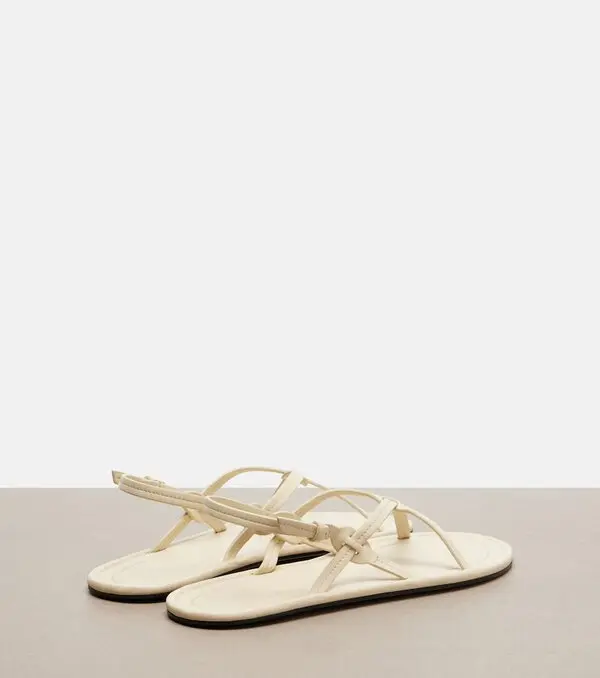 THE ROW Malick Strap Leather Sandals - White