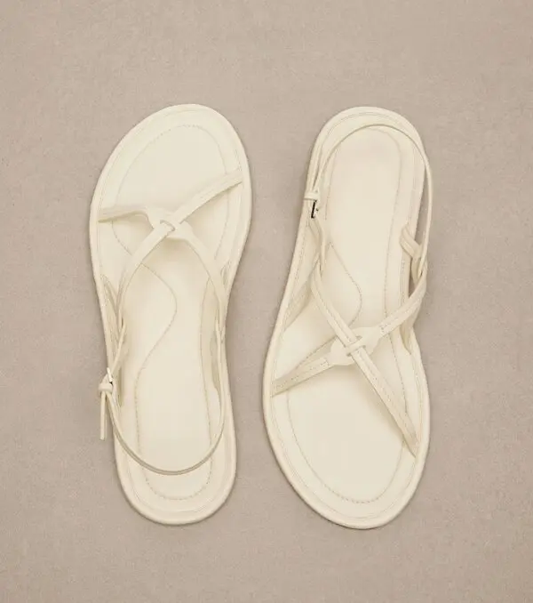 THE ROW Malick Strap Leather Sandals - White