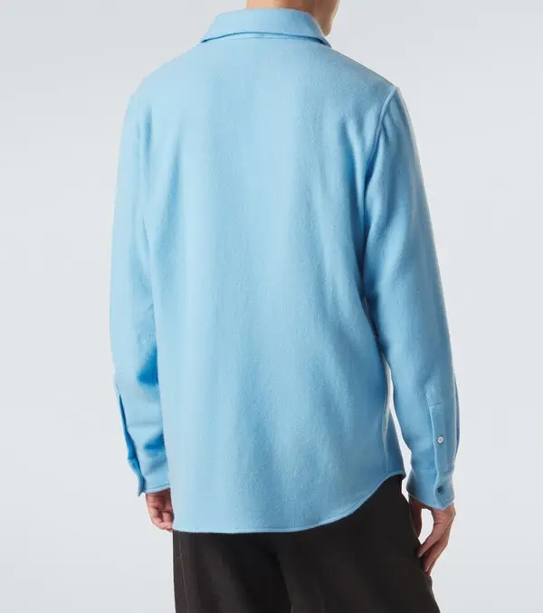GOD'S TRUE CASHMERE Lagoon Cashmere Shirt With Lapis Lazuli - Blue