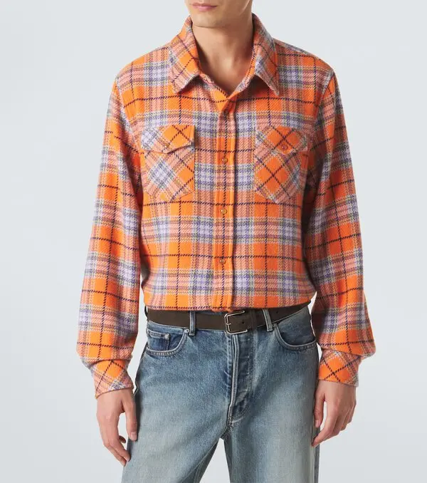 GOD'S TRUE CASHMERE Midnight Sun Cashmere Shirt With Carnelian - Orange