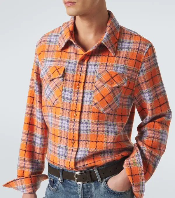 GOD'S TRUE CASHMERE Midnight Sun Cashmere Shirt With Carnelian - Orange