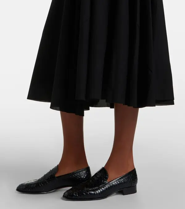 Junya Watanabe Asymmetric Lace-trimmed Midi Dress
