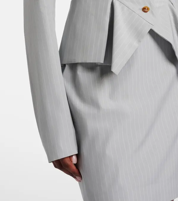 VIVIENNE WESTWOOD Monday Pinstripe Peplum Cotton Shirt