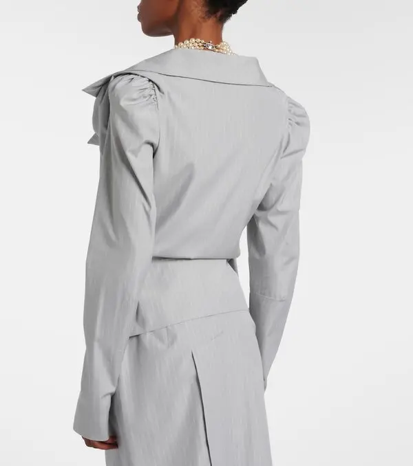 VIVIENNE WESTWOOD Monday Pinstripe Peplum Cotton Shirt