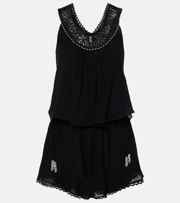 Isabel Marant Étoile Nilany Beaded Silk Romper - Black