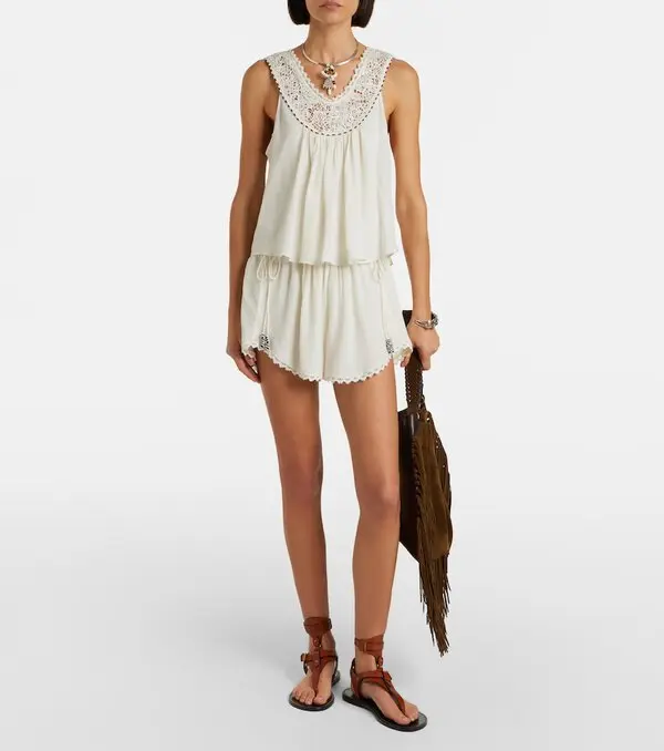 Isabel Marant Nilany Beaded Silk Romper