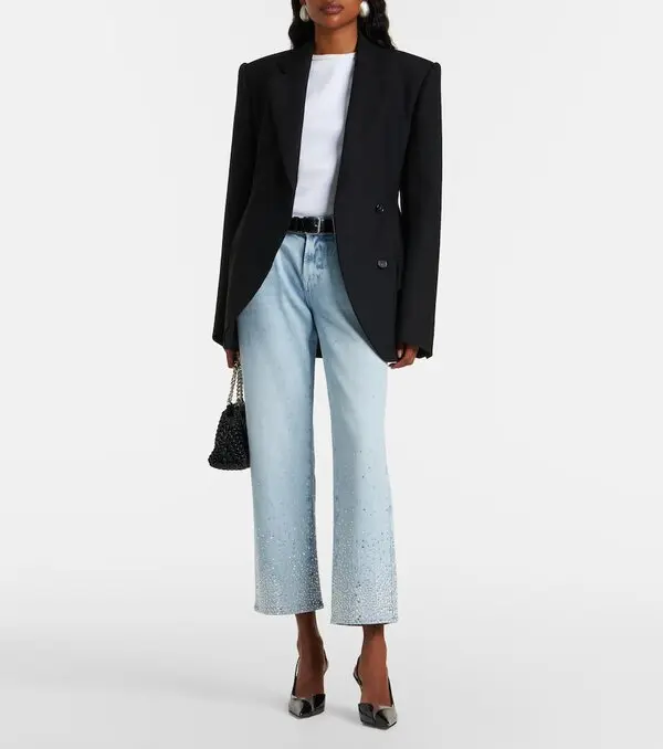 7 For All Mankind Calie Embellished Straight Jeans