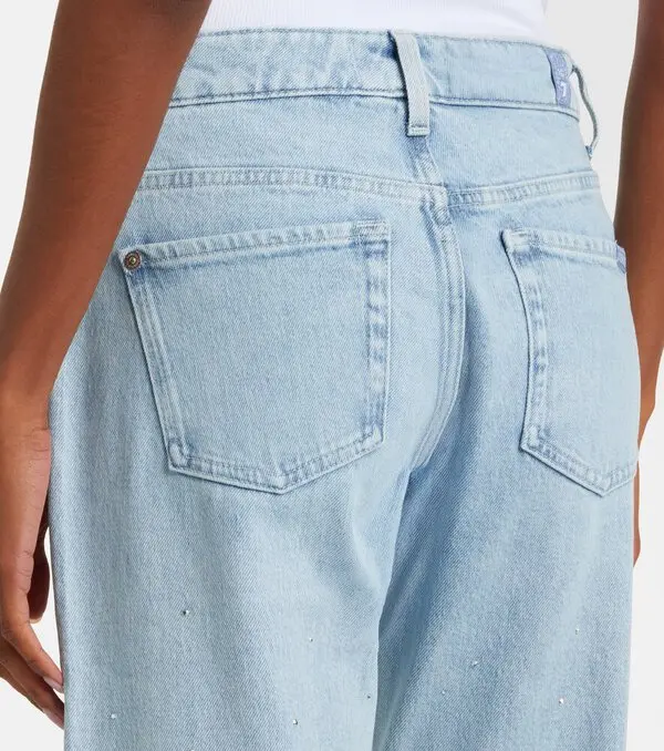 7 For All Mankind Calie Embellished Straight Jeans
