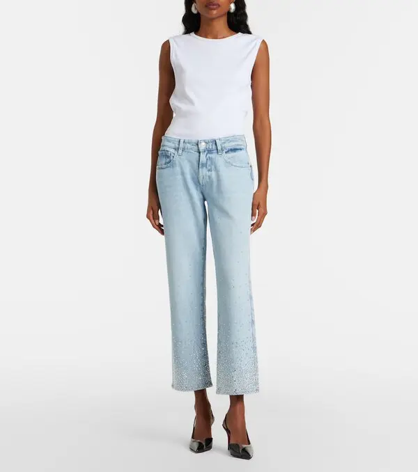 7 For All Mankind Calie Embellished Straight Jeans