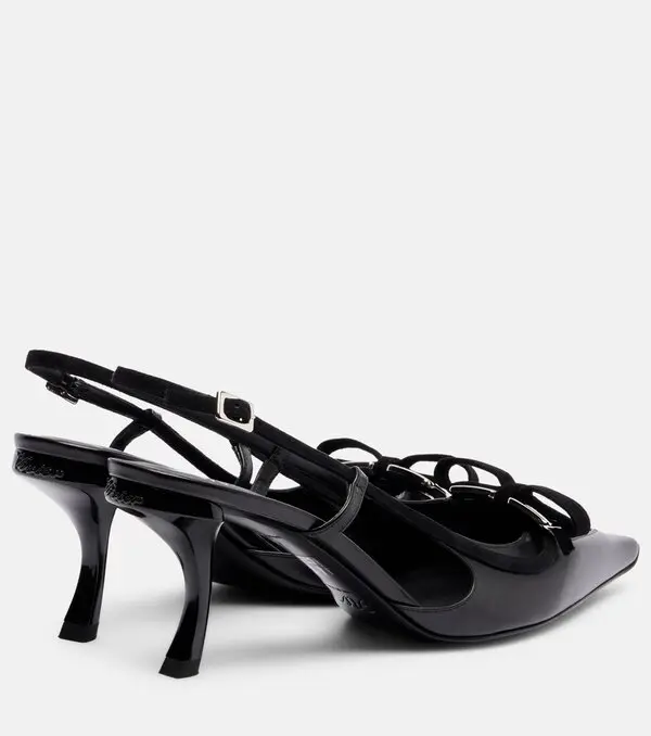 ROGER VIVIER Virgule 75 Leather Slingback Pumps - Black