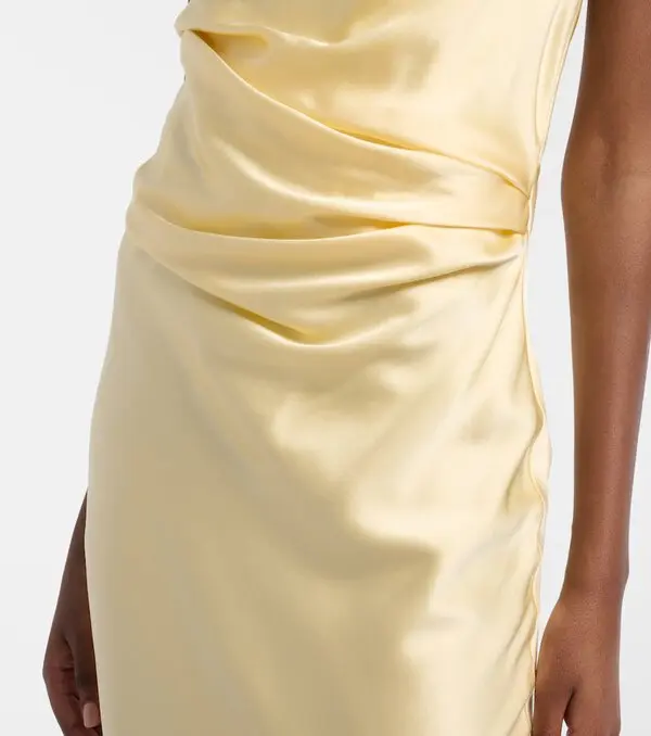 THE SEI Bardot Draped Silk Charmeuse Gown